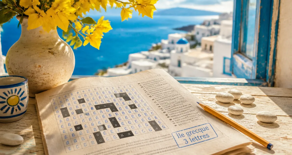 Île grecque en 3 lettres : 4 réponses clés pour mots croisés